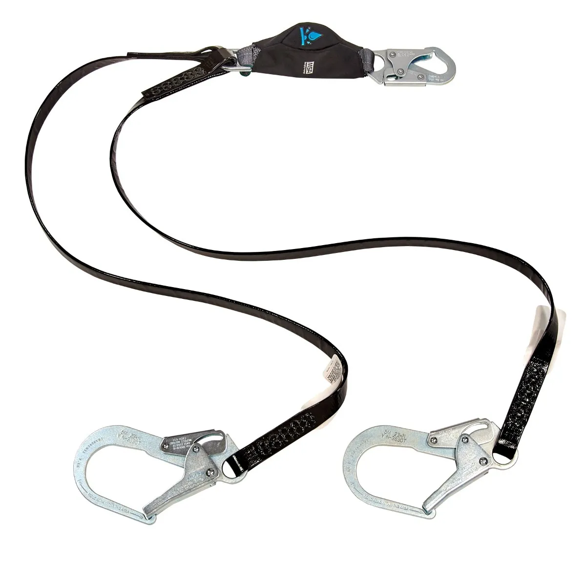 MSA V-Series 10191758 Twin-Leg Adjustable Energy Absorbing Lanyard, 6f