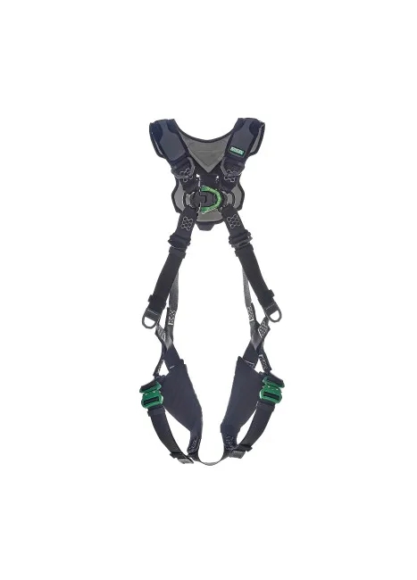 MSA V-FLEX Safety Harness,Back/Chest D-Ring,Quick Connect Straps, S