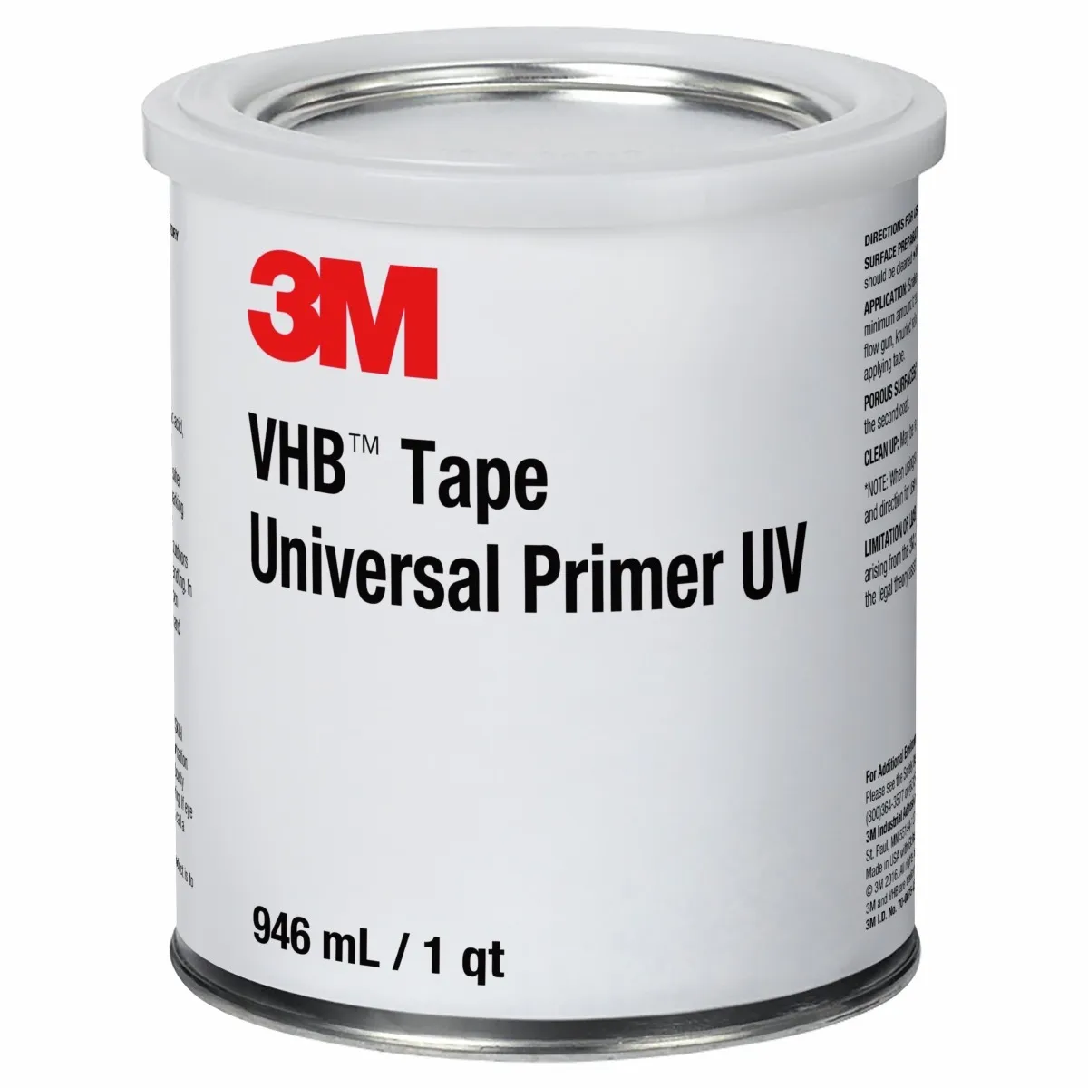 3M™ VHB™ Tape Universal Primer UV, Clear, 1 Quart Can, 12/Case - 70007