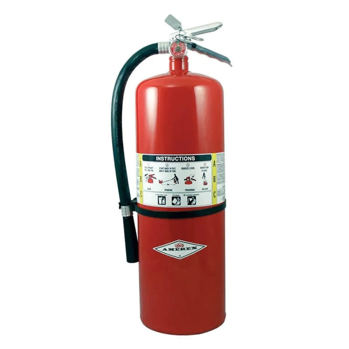 Amerex 20 lb ABC Dry Chemical Fire Extinguisher, Anodized Aluminum Val