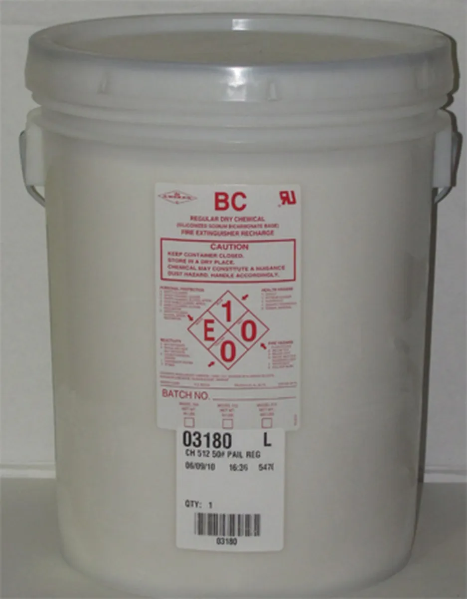 AMEREX 50 lb. Regular BC Dry Chemical Recharge Pail, Sodium Bicarbonat