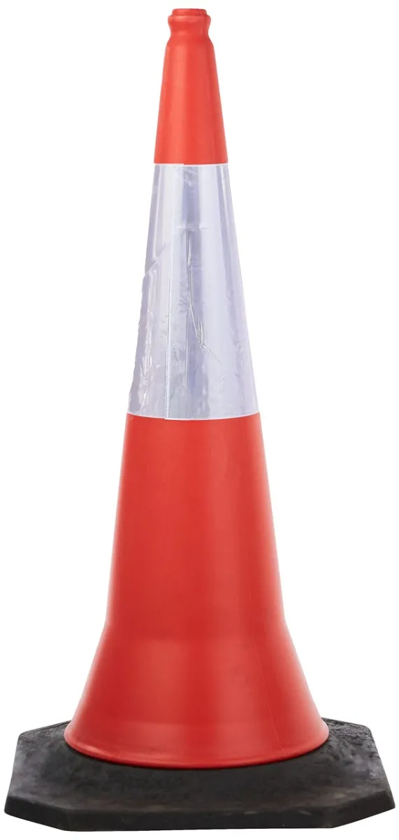 ZIBO Traffic Cone 1M height with Reflective and 5kg Rubber Base