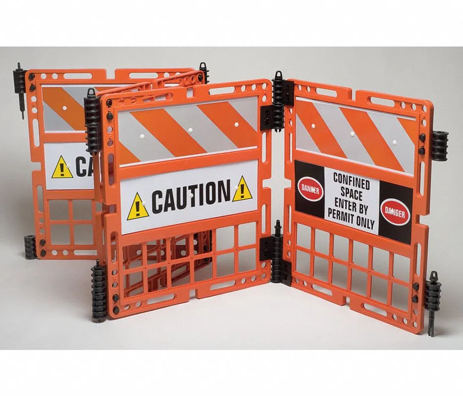 Portable Barricade System, 4 Polypropylene Panels Fence System