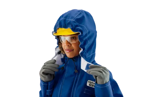 ALPHATEC BREATHABLE FR AND CHEMICAL RESISTANT RE-USABLE HOOD BLUE NOME