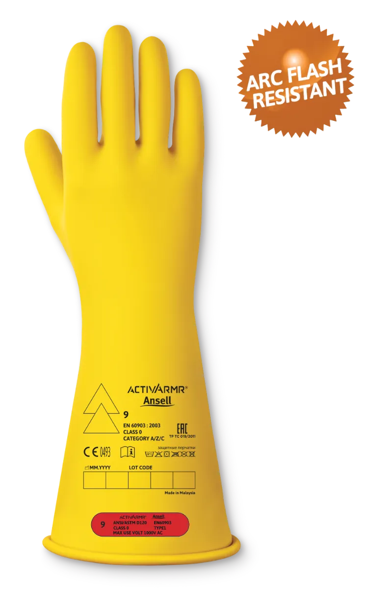 Ansell ActivArmr Class 0 Electrical Gloves - RIG014Y