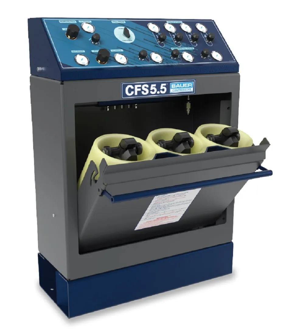 BAUER 5.5 Series of Containment SCBA/SCUBA Fill Stations, Three Cylin