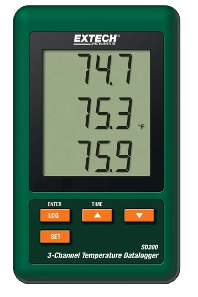 EXTECH 3-Channel Temperature Datalogger - SD200