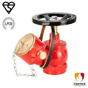 2½" LANDING VALVE OBLIQUE PATTERN GLOBE TYPE W/ MALE SCREWED INLET. BS