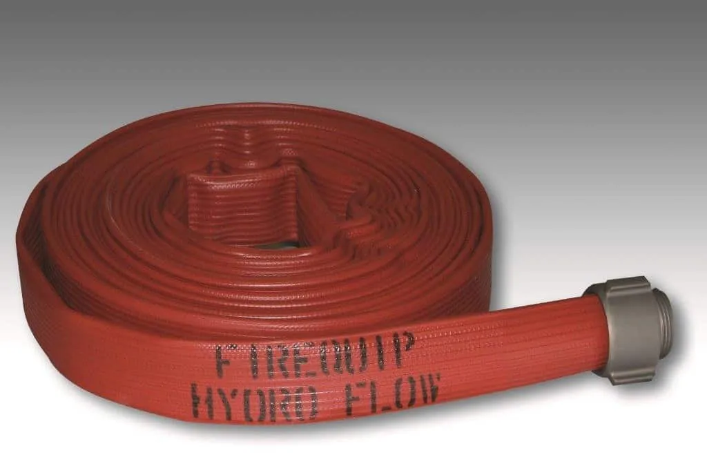 FIREQUIP Fire Hose, SDH, Rubber, Hydro Flow 2.5x50 NST, Red - HF25RB