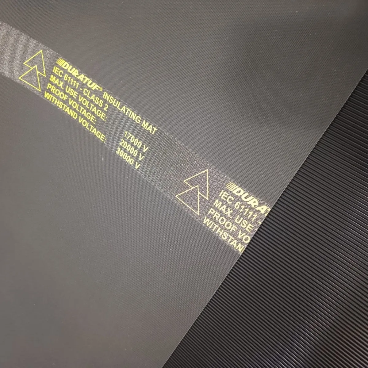 DURATUF IEC 61111 Insulating Mats, Class 2, Black Color Top - Fine Rib