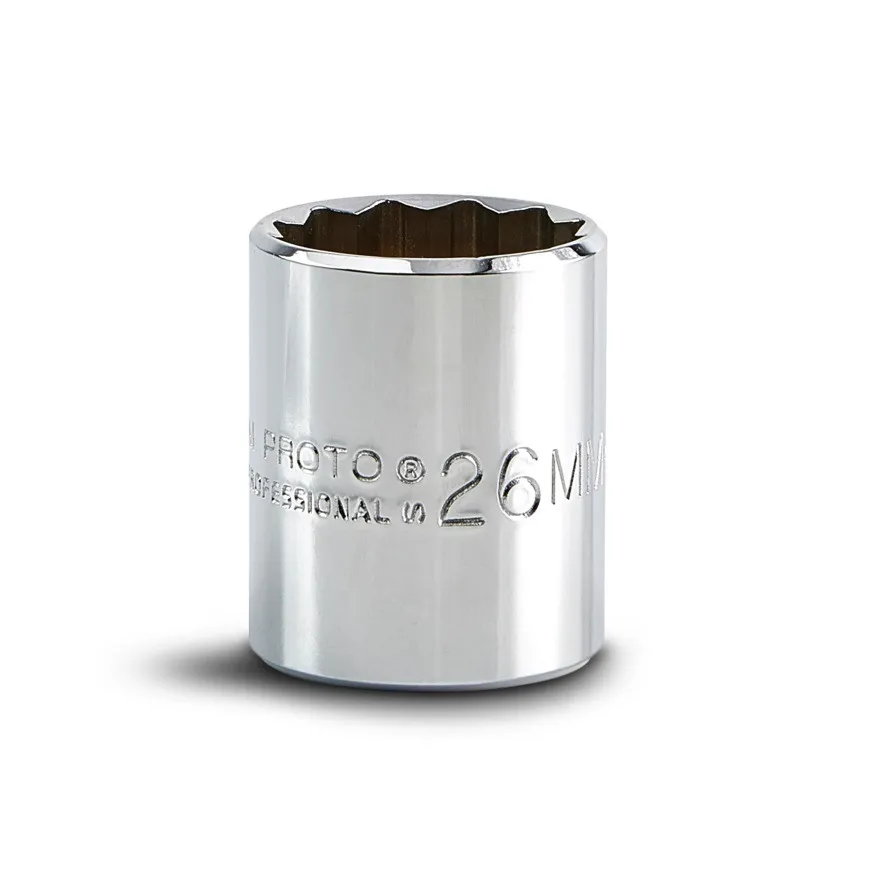 PROTO 1/2" Drive Socket 26 mm, 12 Point - J5426M