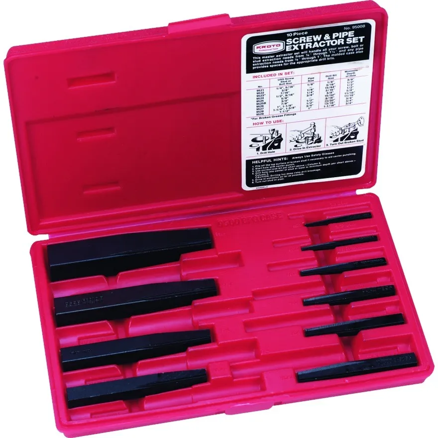 PROTO 10 Piece Screw Extractor Set - J9500B
