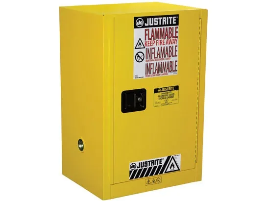 Justrite 891200 Flammable Cabinet, 12 Gal, Manual Close