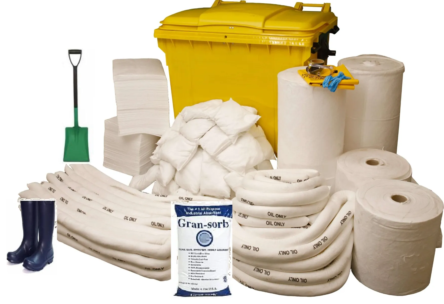 SPILLTECH 1100L Oil Spill Kit with Wheeled Bin