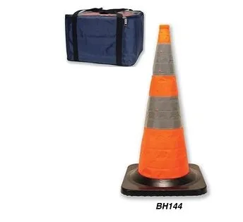 30” Flashing Cones w/Black Rubber Base (set of 5)
