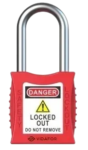 Vidafor Steel Padlock Red 38mm Shackle - VPL-R-38